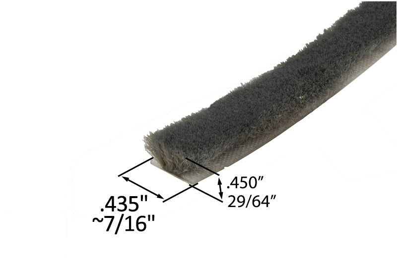 Adhesive Pile Weatherstripping – Durable Door Seal 7/16”