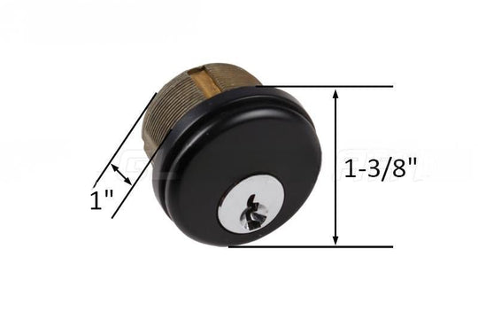 Kawneer Commercial Door Cylinder - Black Door Lock Hardware
