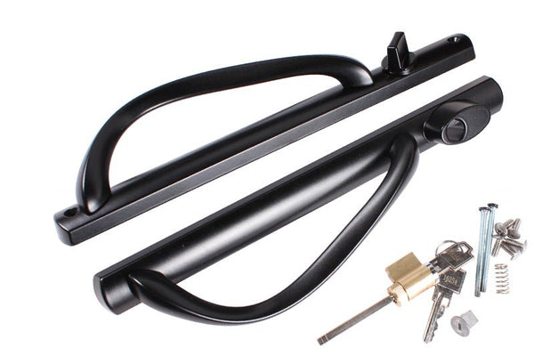 Sliding Glass Door Hardware - Roto Black Keyed Handle Set
