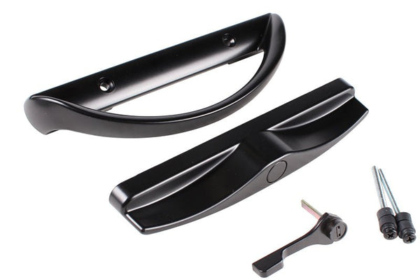 Roto Hardware Black Keyless Sliding Door Handle Set