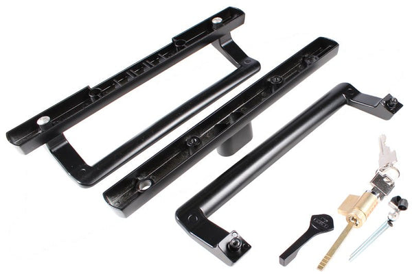 Black Keyed Sliding Patio Door Handle - Replacement Hardware