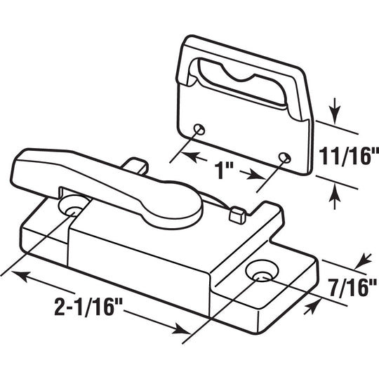 Sliding Window Lock - 2-1/4" Screw Holes - Durable Design