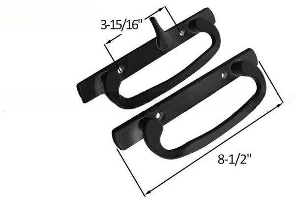 Truth Sliding Glass Door Hardware - Black Handle with Latch