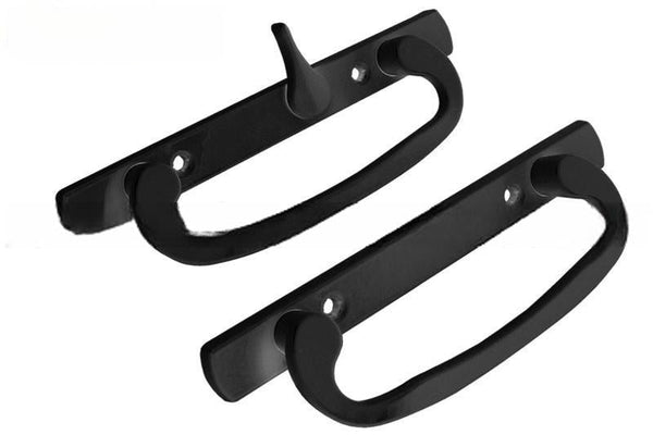 Truth Sliding Glass Door Hardware - Black Handle with Latch