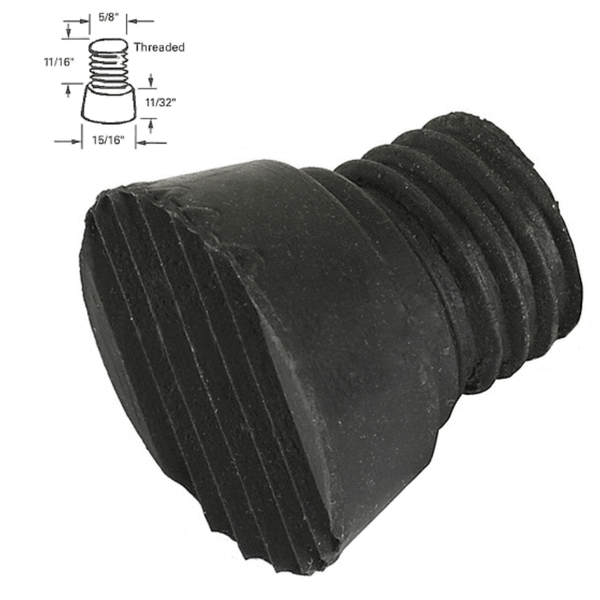 Drop Down Door Stop Replacement Tip - Durable Rubber Black Finish ...