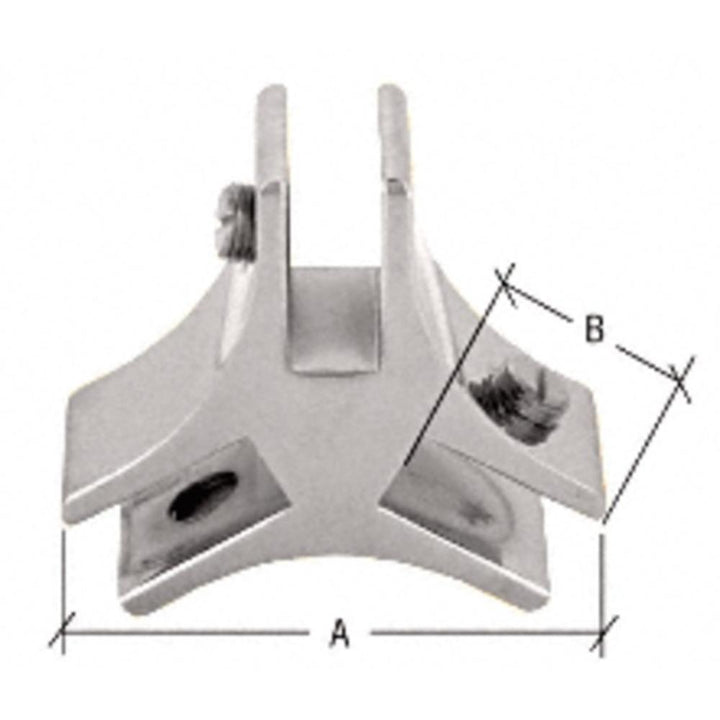 3-Way Deluxe Glass Clamp Connector for 3/4 Inch Glass