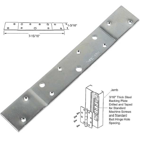 Commercial Door Hinge Reinforcement – Heavy Duty Plate for 4-1/2 Hinges