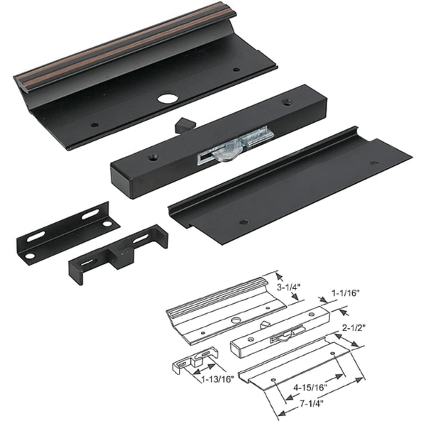 Sliding Glass Door Low Profile Handle Set - Black