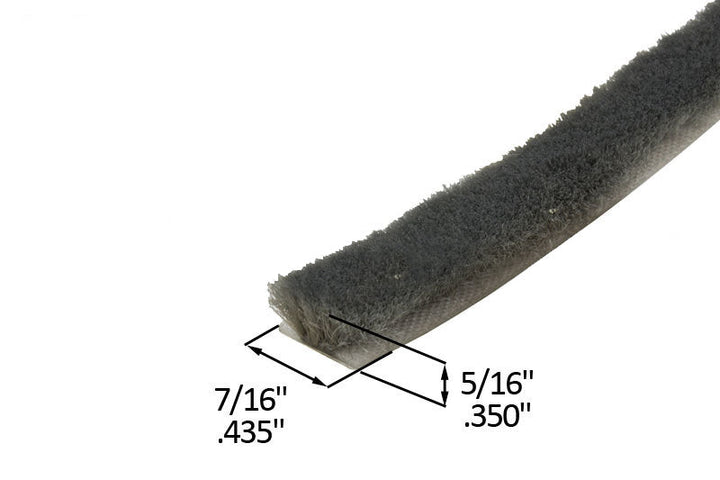 Commercial Door Pile Weatherstripping - 7/16" Backing Seal