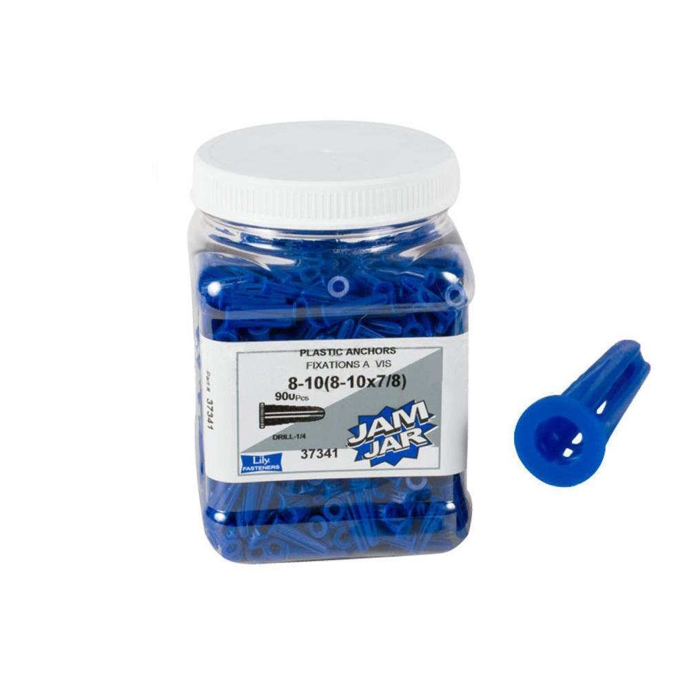 No. 8 Blue Plastic Screw Anchors - Heavy-Duty Fasteners Pack