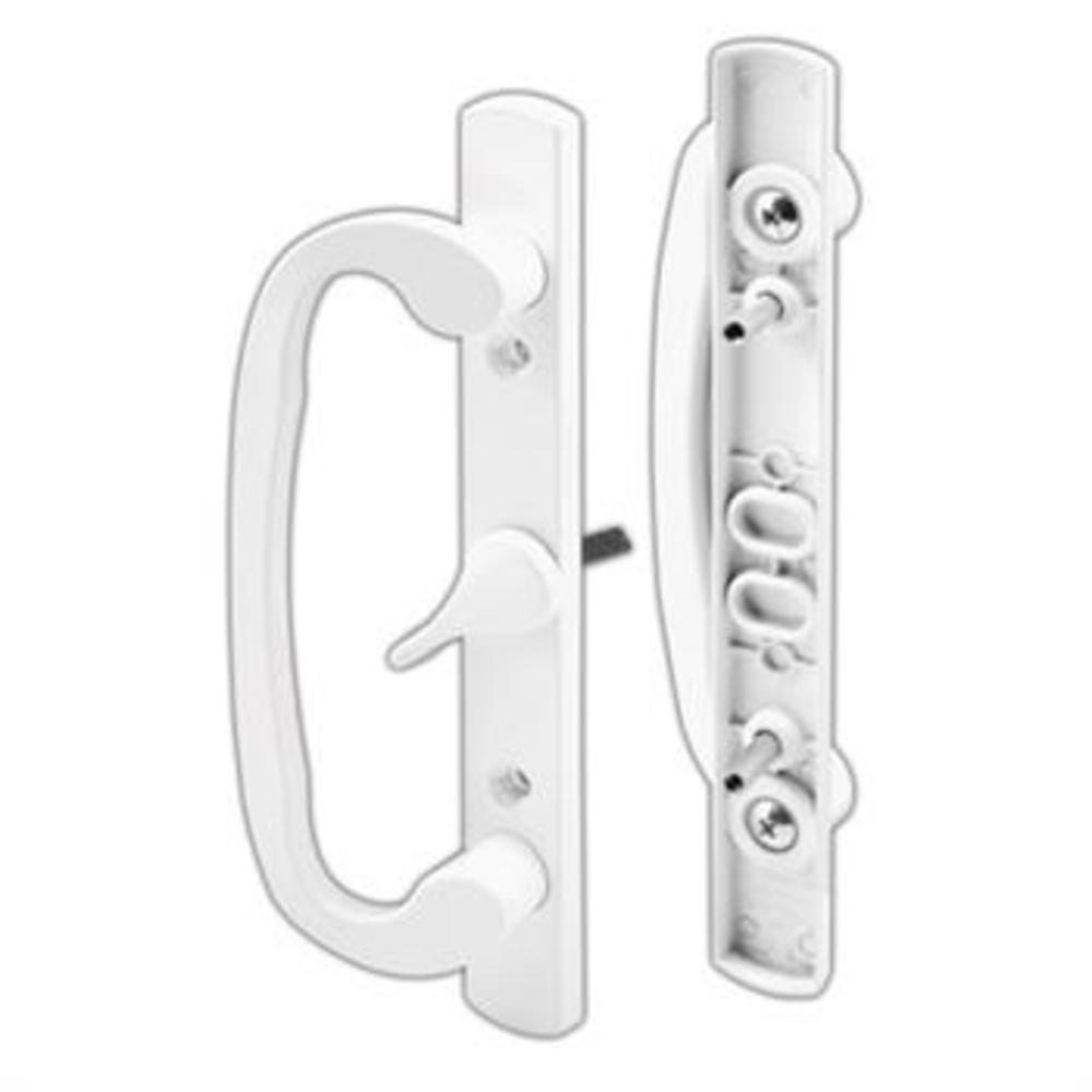 White Sliding Patio Door Handle Set - Mortise Style Hardware
