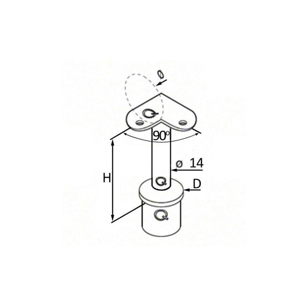Q-Railing Saddle Round Baluster Corner Bracket - 90 Degree