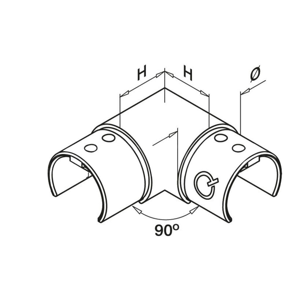 Q-Railing 90 Degree Cap Rail Connector - 1.66'' (42.2mm)
