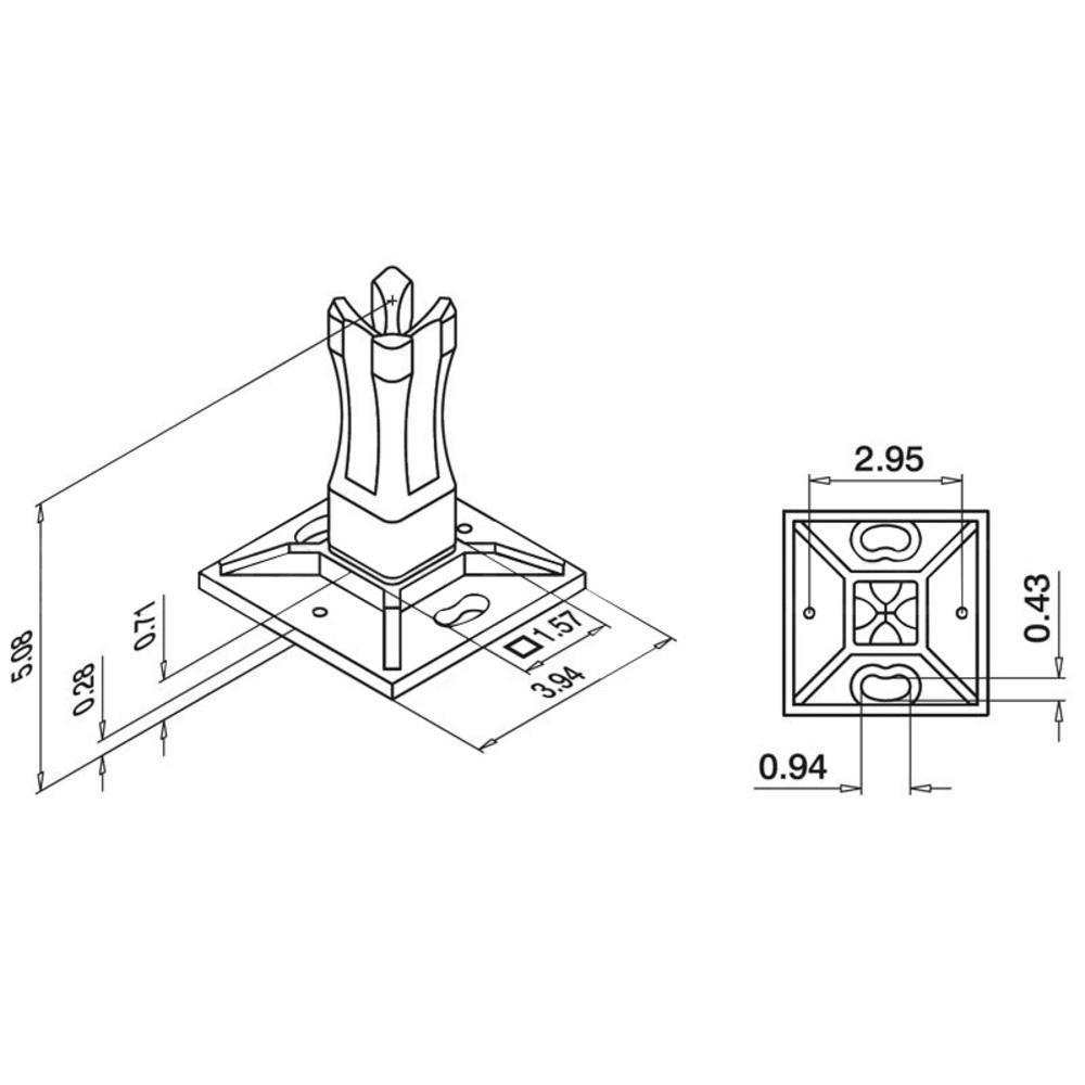 Q-railing Base Plate Glued Upright Connection for Railing