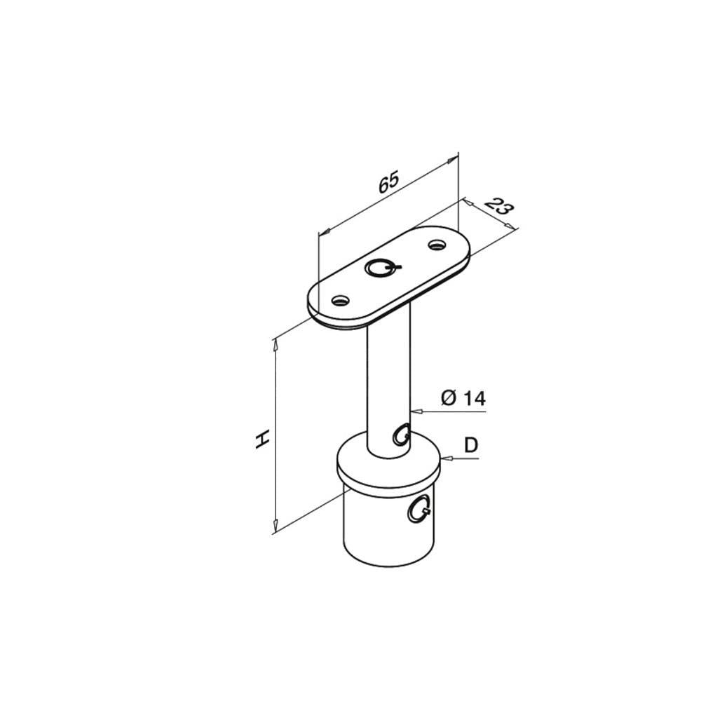 Round Profile Baluster Bracket for Square Handrail Tubi