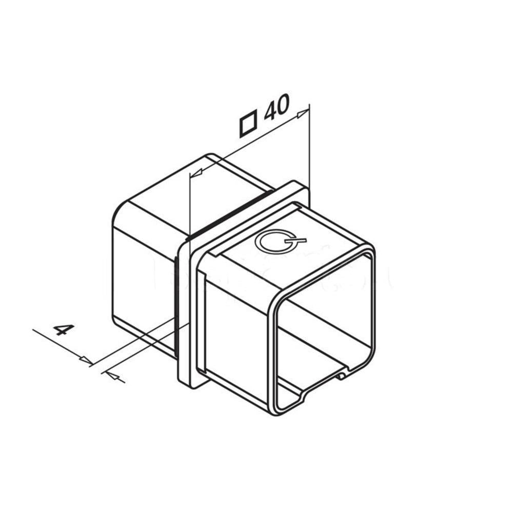 Q-Railing Square Line 180 Degree Connector - Outdoor Use