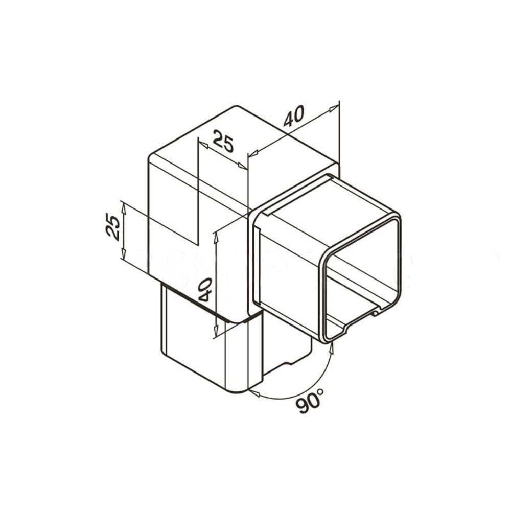 Q-Railing Square Line 90 Degree Connector - Durable Design