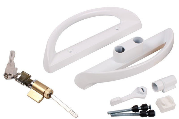 White Sliding Patio Door Hardware Security Handle with Key