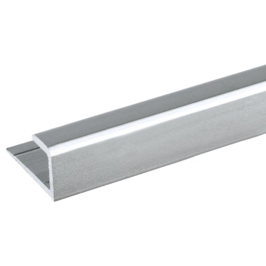 Satin Aluminum J-Bar Bottom - Mirror Hardware Mounting