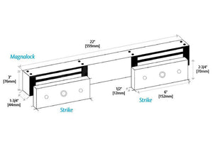 Securitron Magnalock DM62 Electromagnetic Lock for Double Doors