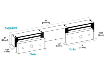 Securitron Magnalock DM62 Electromagnetic Lock for Double Doors