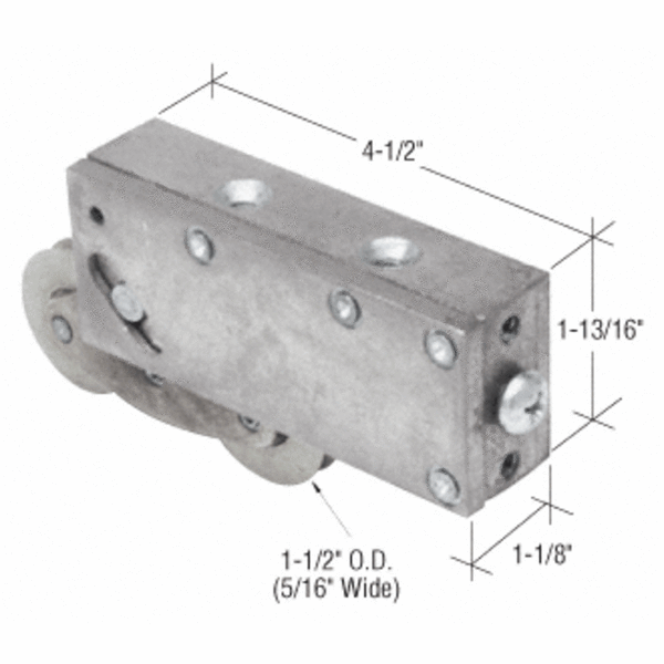 Kawneer® Sliding Glass Door Tandem Steel Rollers - 1-1/2" with 1-1/8 ...