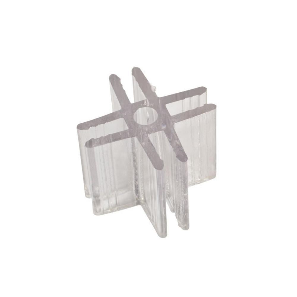 Clear Plastic 90° Connector - Cabinet Hardware for Displays