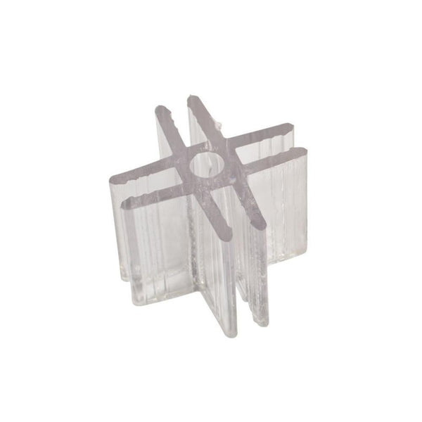 Clear Plastic 90° Connector - Cabinet Hardware for Displays