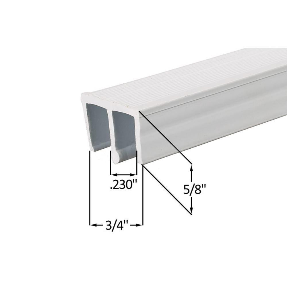Showcase Upper Track for Sliding Doors - Fits 3/16" Material