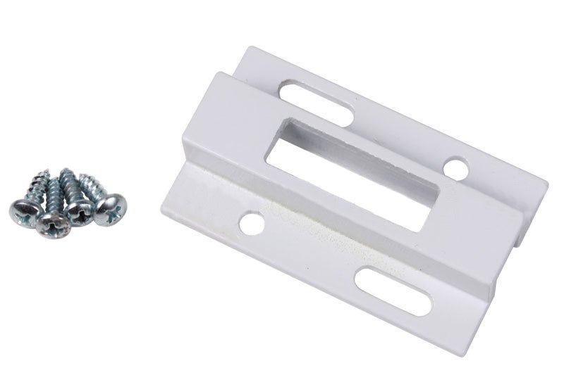 White Sliding Patio Door Keeper - Hook Style Latch Hardware