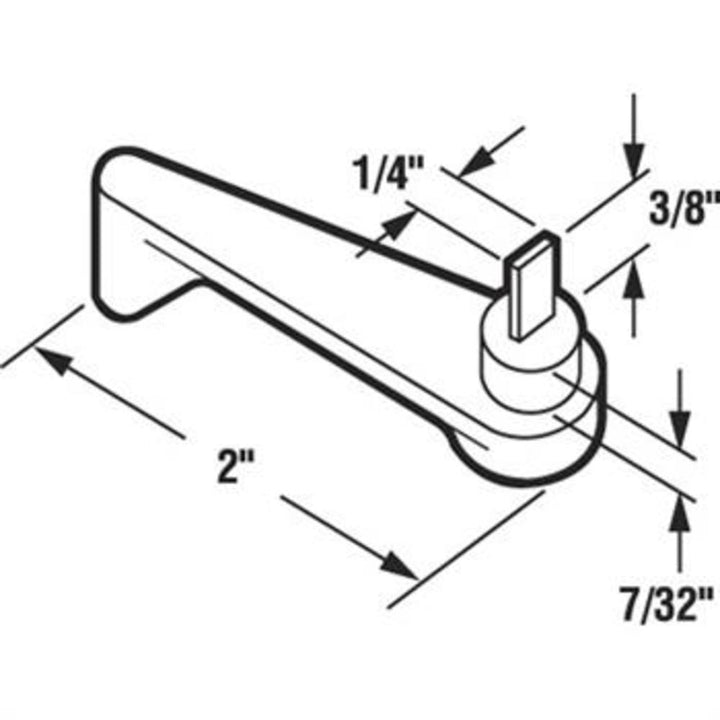 Black Sliding Patio Door Hardware - 2" Handle Latch Lever