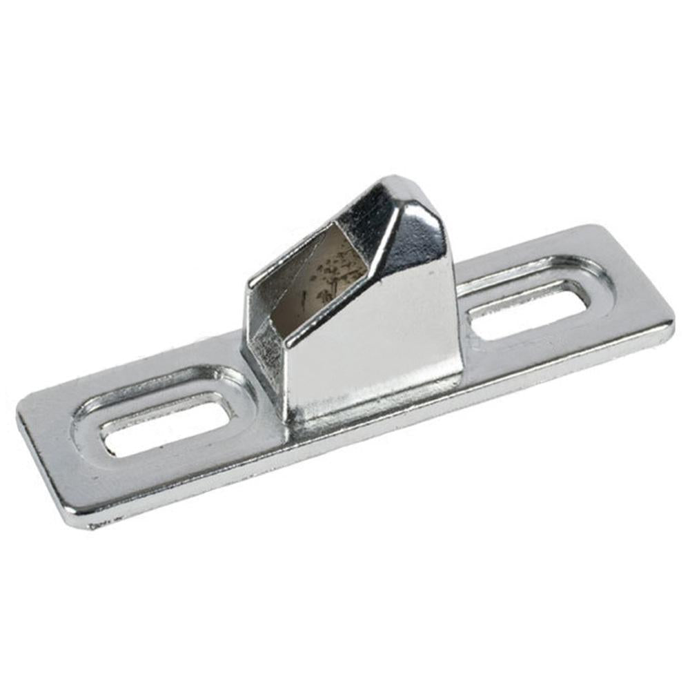 Chrome Sliding Patio Door Lock Keeper - Adjustable & Secure