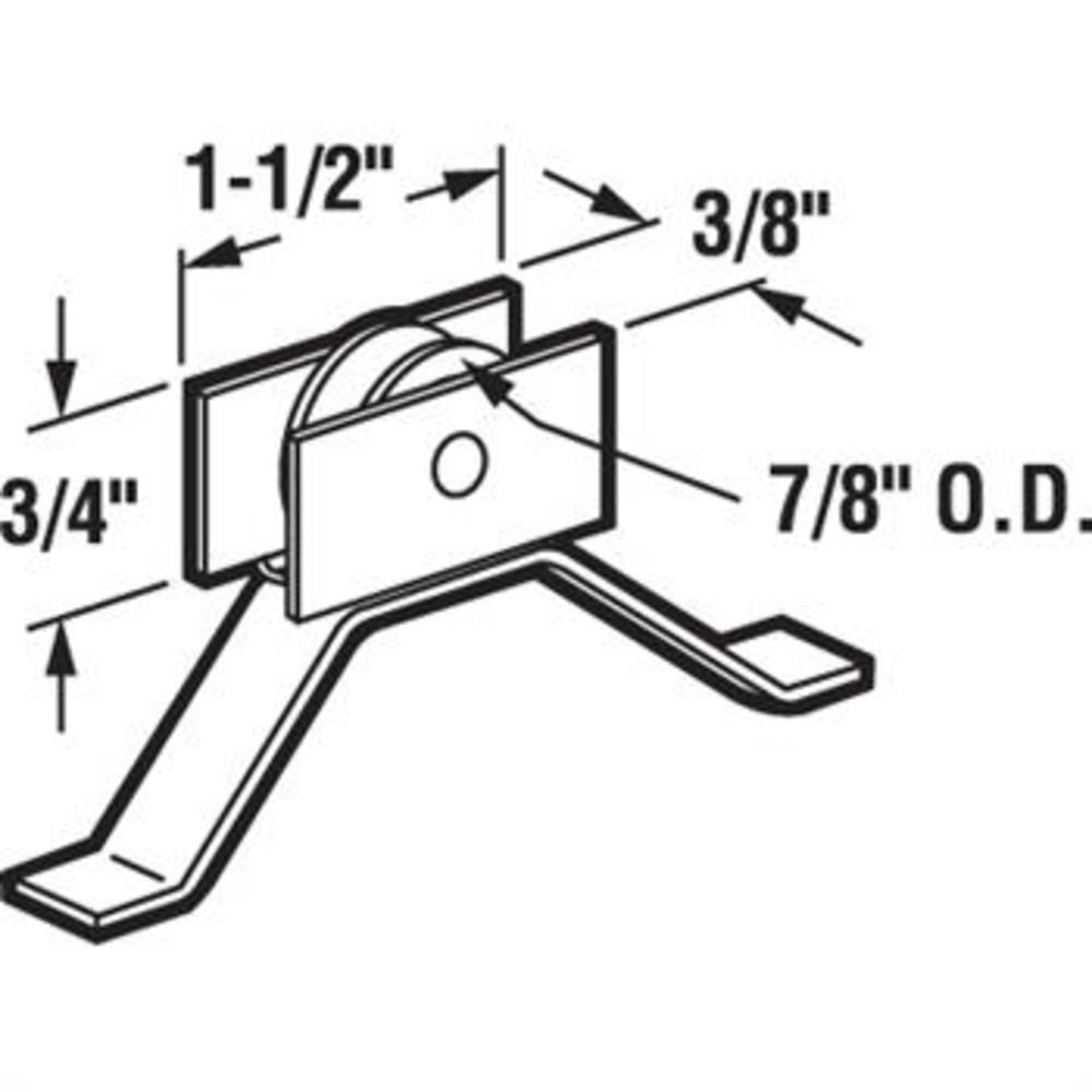 Sliding Screen Door Roller - Spring Tension Nylon 7/8 Inch