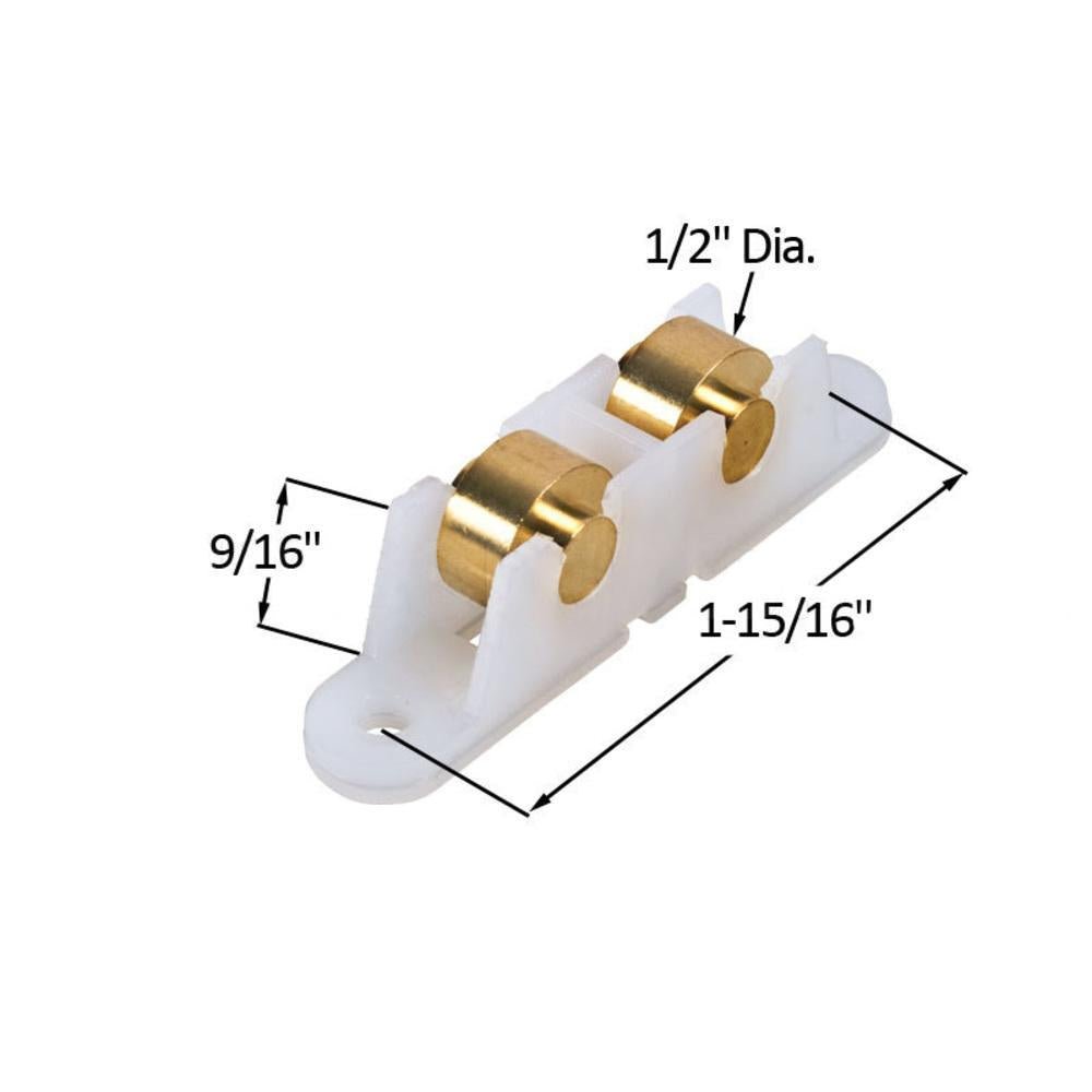 Residential Sliding Window Brass Roller - Flat Edge Tandem