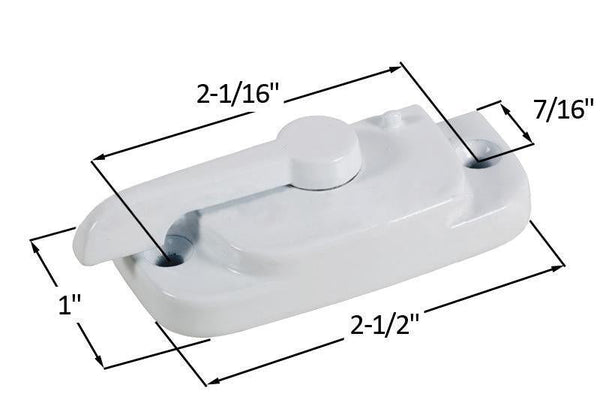 Sliding Window Lock Right-Hand White 2-1/16 inch Spacing
