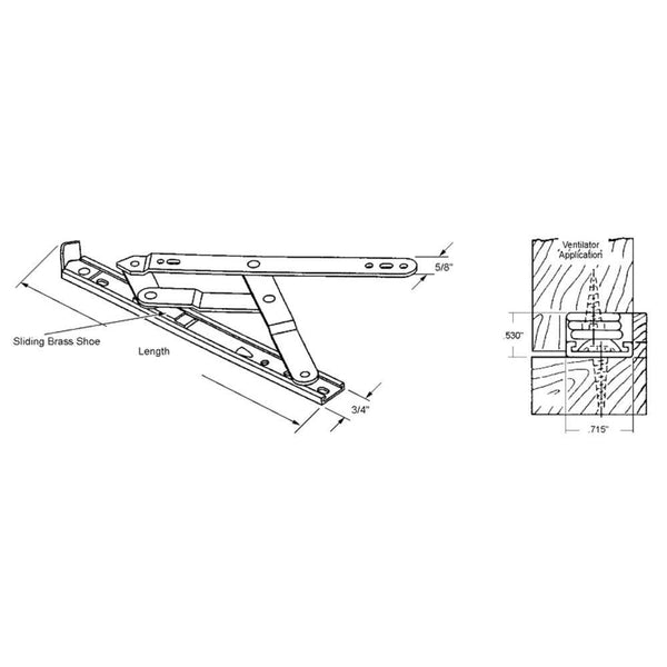Truth Window & Door Hardware 4-Bar Awning Hinges Set