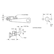 Truth Window Hardware White Pole-Operated Left Hand Handle
