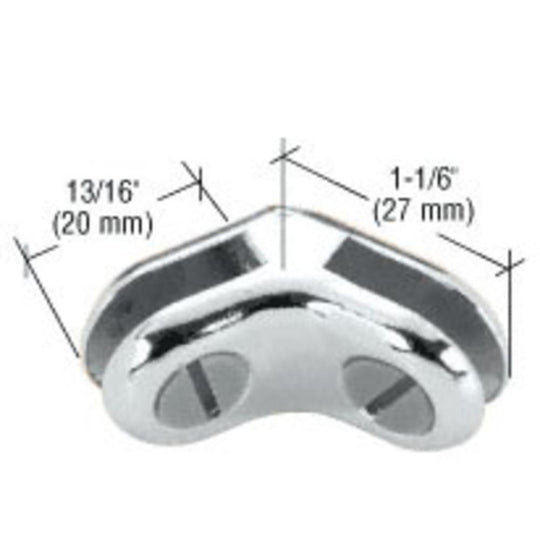 Two-Way Glass Clamp Connector - 120 Degree Angle Design
