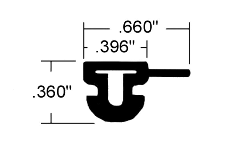 Glazing Gasket - 21/32” Rubber Insert for Glass Retention